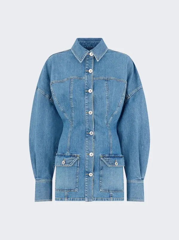 Attico Denim Mini Dress - Blue