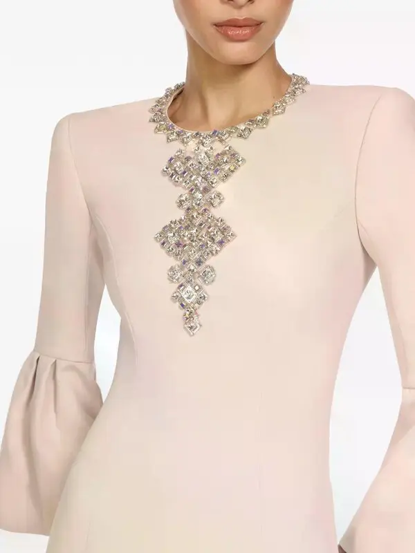 Jenny Packham Margoni Front-embellished Midi Dress