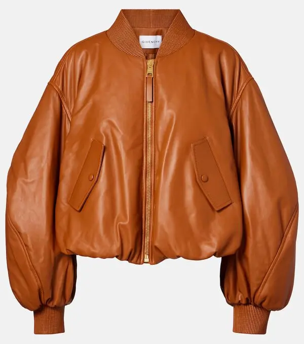Givenchy Cropped Leather Bomber Jacket