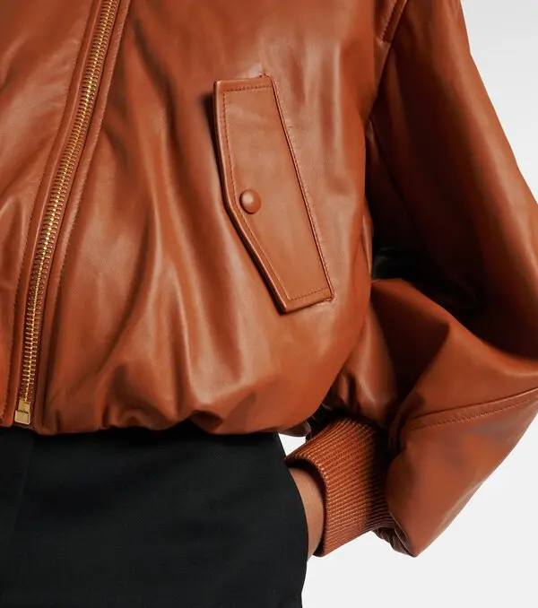 Givenchy Cropped Leather Bomber Jacket