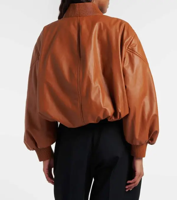 Givenchy Cropped Leather Bomber Jacket