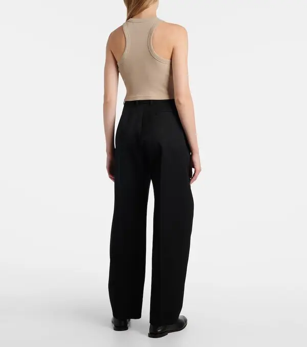 Givenchy Cropped Cotton Jersey Tank Top With Crewneck - Beige