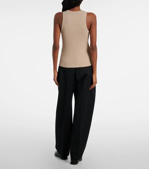 Givenchy Ribbed-knit Cotton Jersey Tank Top - Beige