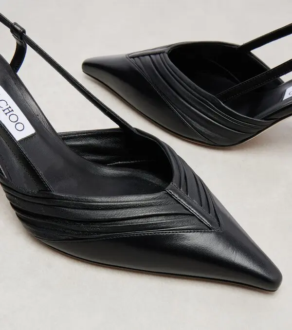 JIMMY CHOO Afia 65 Leather Slingback Pumps