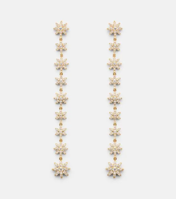 David Yurman Starburst Drop Earrings With Diamonds - Gold