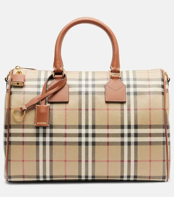 Burberry Medium Check Bowling Bag - Beige