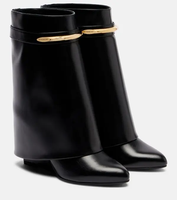 Givenchy Shark 95 Leather Mid-calf Boots - Black