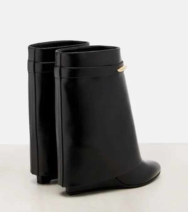 Givenchy Shark 95 Leather Mid-calf Boots - Black