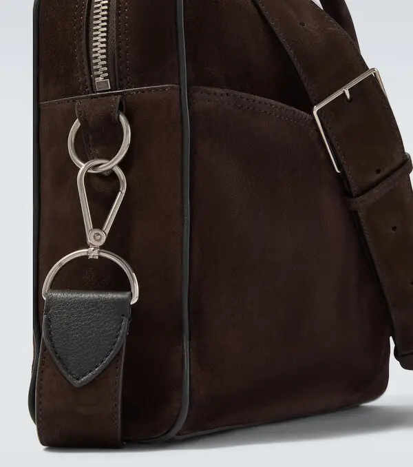 METIER Closer Slim Suede Briefcase - Brown