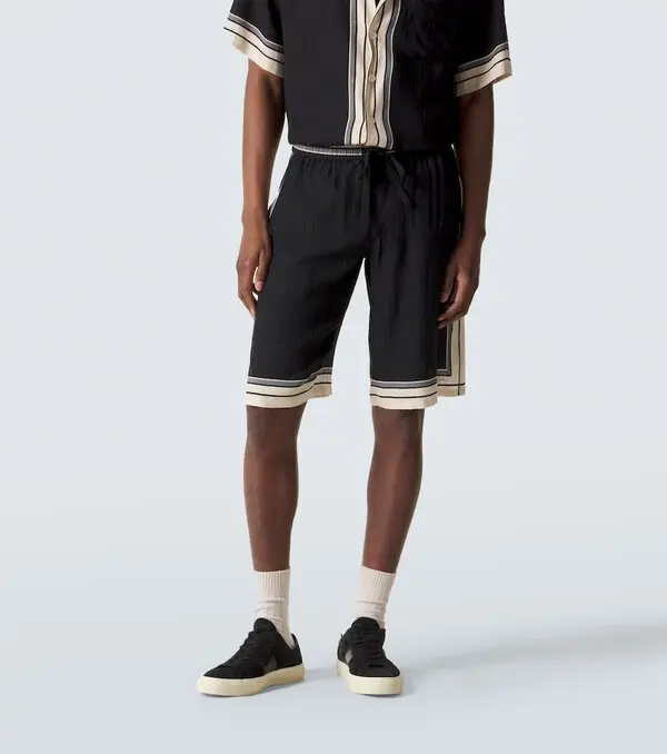 Dolce & Gabbana Striped Silk Bermuda Shorts