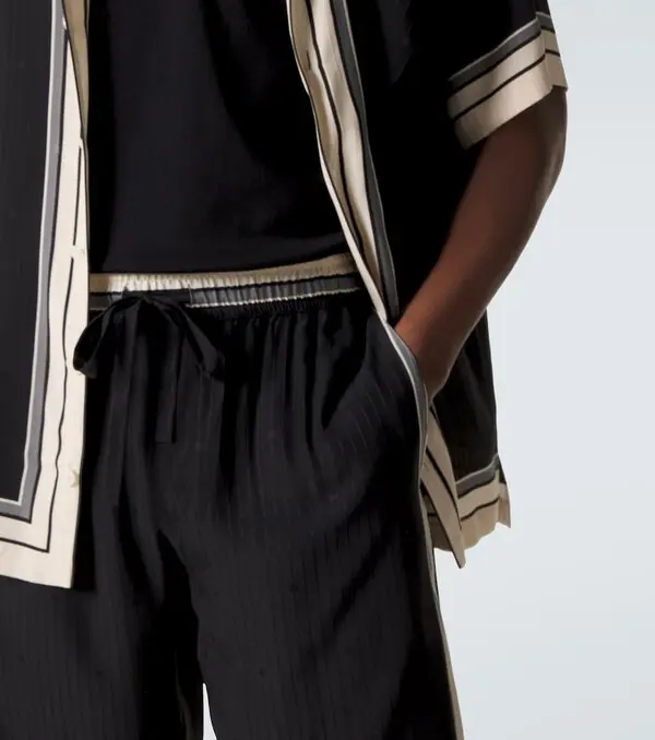 Dolce & Gabbana Striped Silk Bermuda Shorts