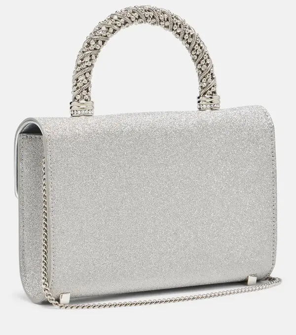ROGER VIVIER Jewel Efflorescence Mini Glitter Tote - Silver