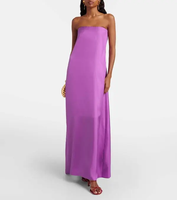 Christopher Esber Strapless Silk Satin Gown