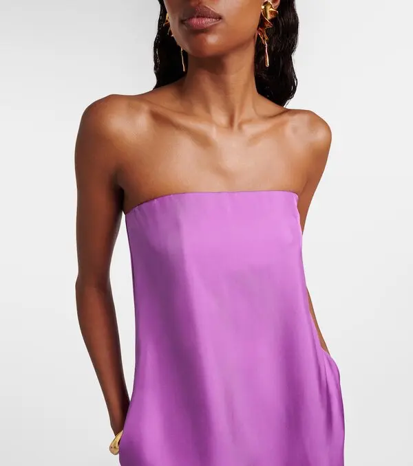 Christopher Esber Strapless Silk Satin Gown