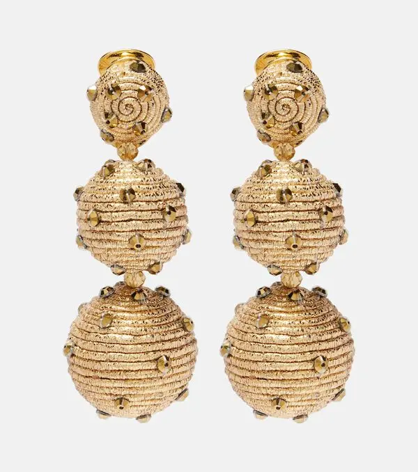 Oscar De La Renta Embellished Clip-on Earrings - Gold