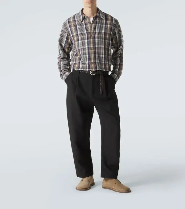 Studio Nicholson Tuck Cotton-blend Tapered Pants