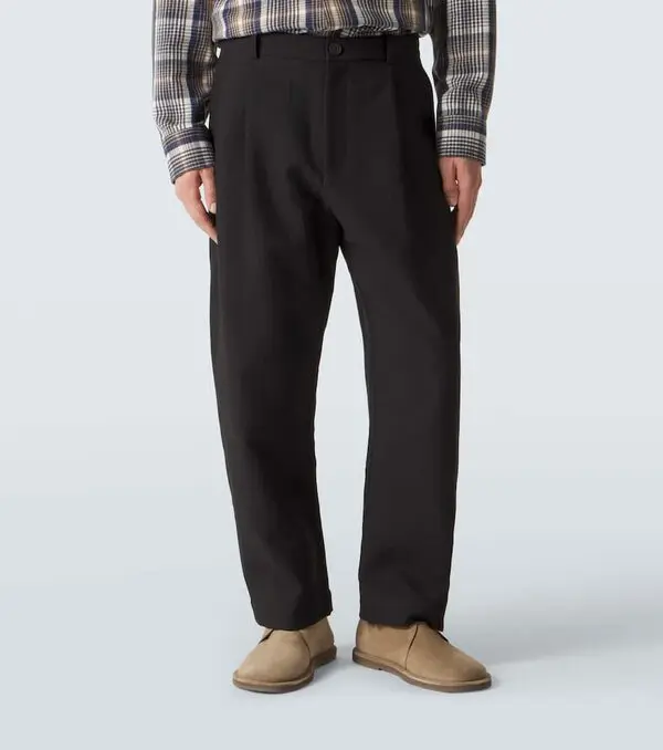 Studio Nicholson Tuck Cotton-blend Tapered Pants