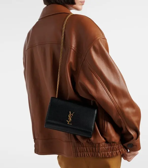 Saint Laurent Small Leather Shoulder Bag - Black