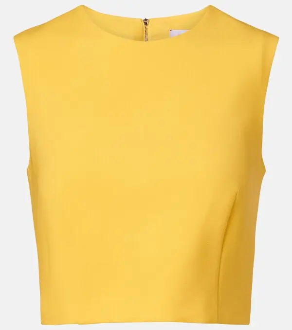 Carolina Herrera Wool-blend Crop Top - Yellow