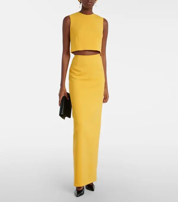 Carolina Herrera Wool-blend Crop Top - Yellow