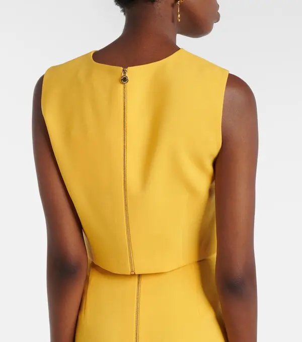Carolina Herrera Wool-blend Crop Top - Yellow