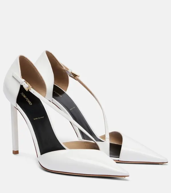 TOM FORD 105 Patent Leather Pumps - White