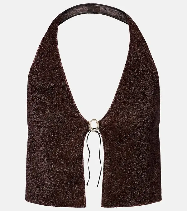 Oseree Lumière Crop Top - Brown
