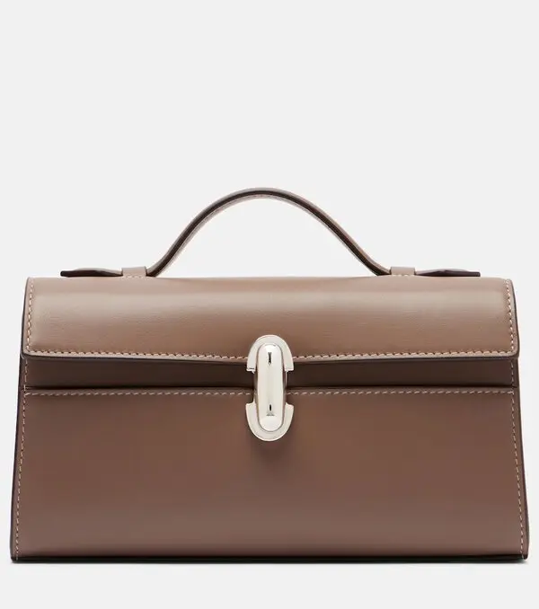 Savette Leather Top-handle Bag - Beige