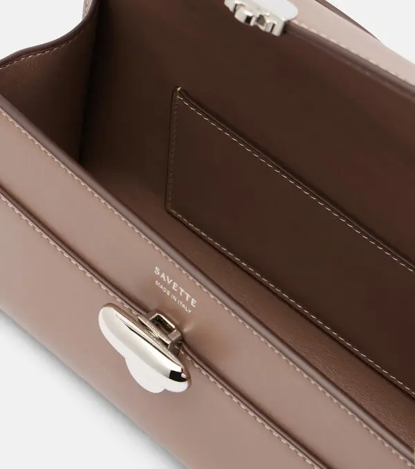 Savette Symmetry Leather Top-handle Bag - Beige