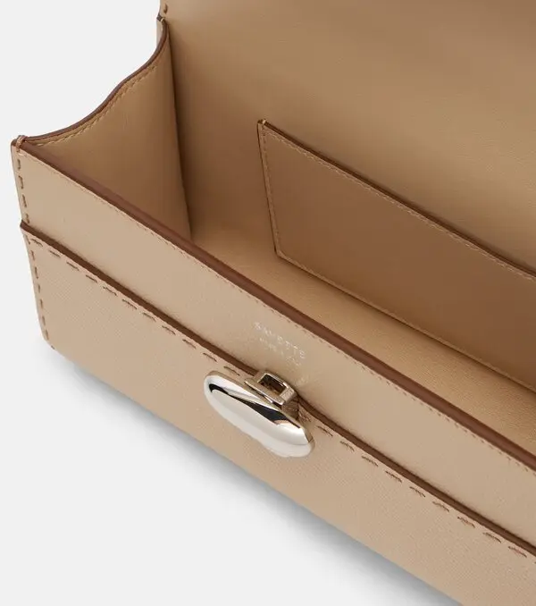 Savette Leather Top-handle Bag - Beige