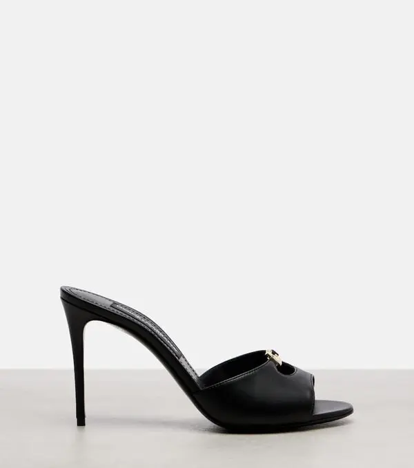 Dolce & Gabbana Dg Leather Mules - Black