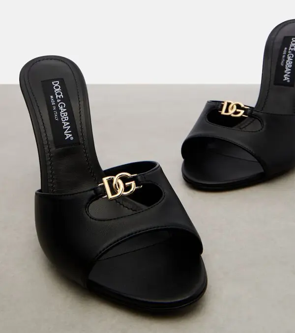 Dolce & Gabbana Dg Leather Mules - Black