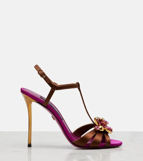 Dolce & Gabbana Keira 2.0 Embellished Satin Sandals - Multicoloured