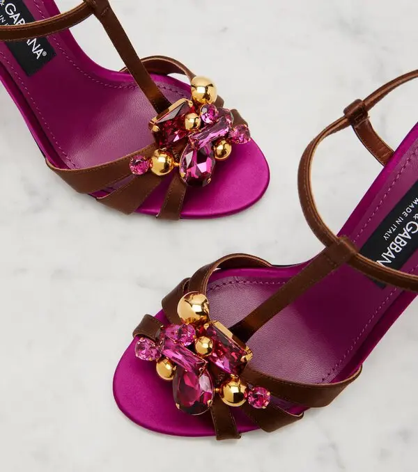 Dolce & Gabbana Keira 2.0 Embellished Satin Sandals - Multicoloured