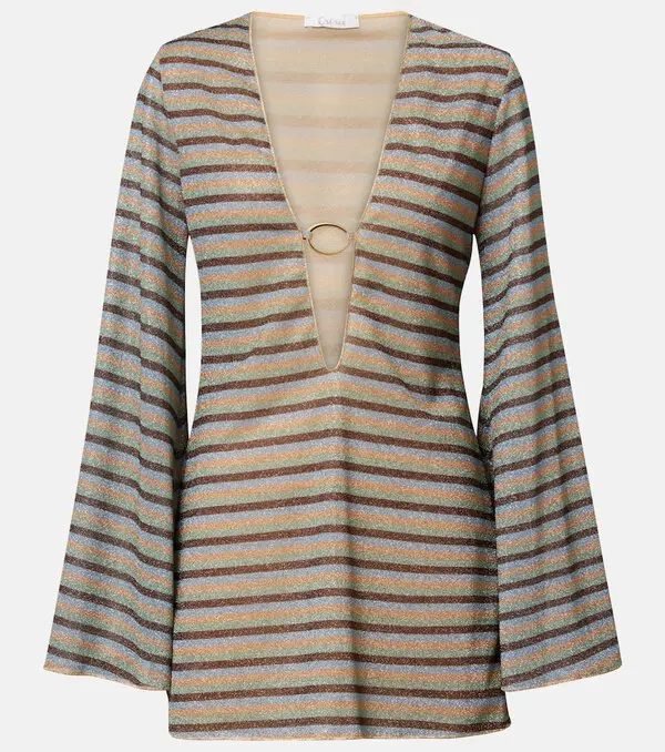 Oseree Lumière Striped Mini Dress - Multicoloured
