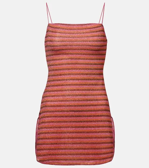 Oseree Lumière Striped Mini Dress - Multicoloured