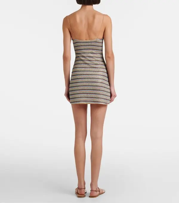 Oseree Lumière Striped Mini Dress