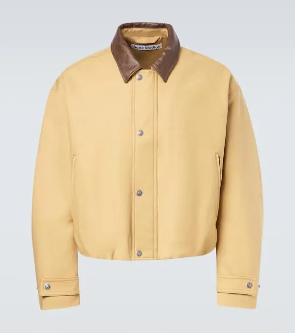 Acne Studios Leather-trimmed Cotton-satin Blouson Jacket - Beige