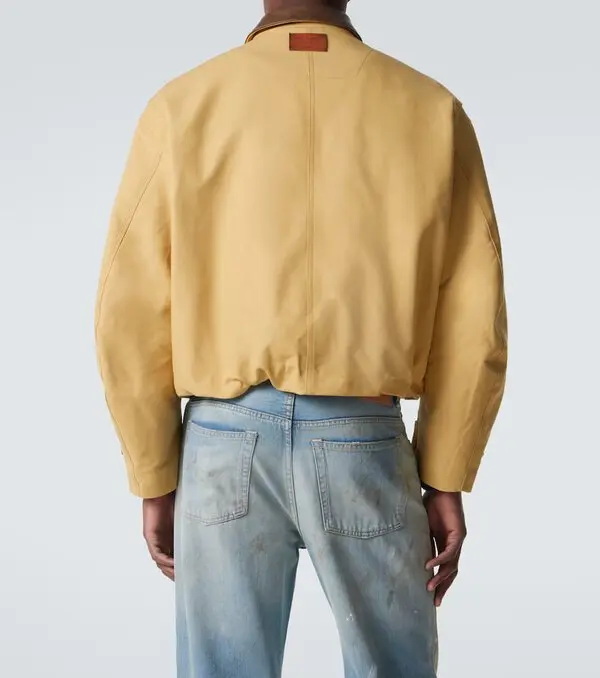 Acne Studios Leather-trimmed Cotton-satin Blouson Jacket - Beige
