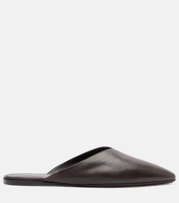 HERBERT LEVINE Homebody Leather Mules - Brown
