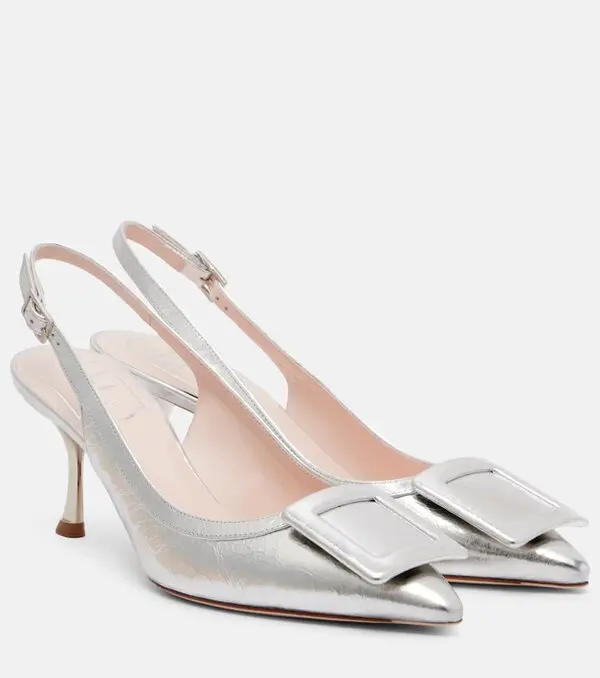 ROGER VIVIER Viv' In The City 65 Slingback Pumps - Silver
