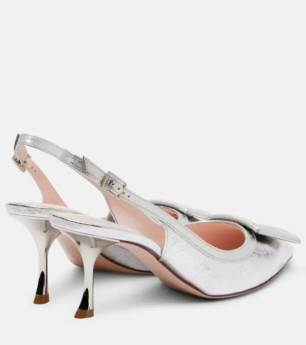 ROGER VIVIER Viv' In The City 65 Slingback Pumps - Silver