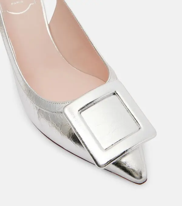 ROGER VIVIER Viv' In The City 65 Slingback Pumps - Silver