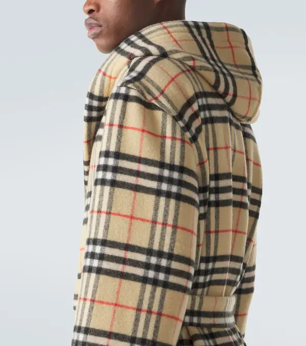 Burberry Check Wool And Cashmere Robe
