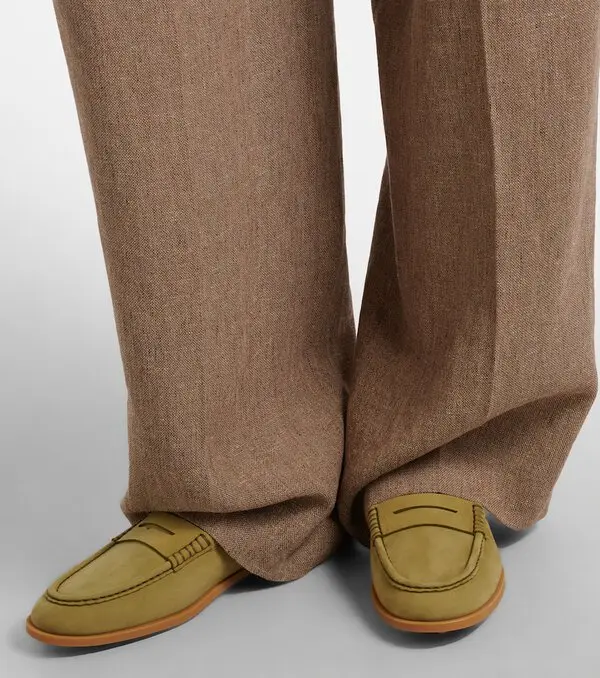 TOD'S Leather Penny Loafers - Beige