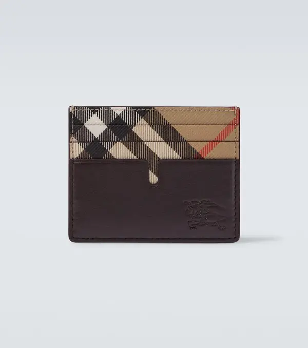 Burberry Check Leather Card Holder - Brown