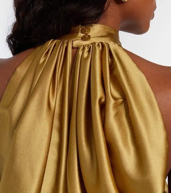 Nina Ricci Open-back Silk-blend Satin Top