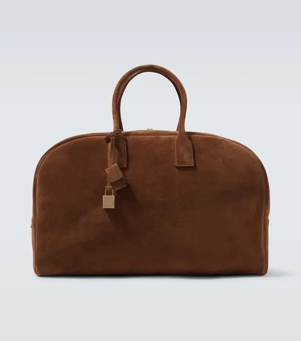 Saint Laurent Large Suede Duffle Bag - Brown