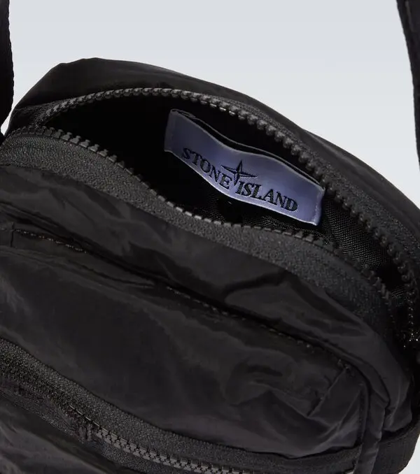 Stone Island Compass Poplin Shoulder Bag - Black
