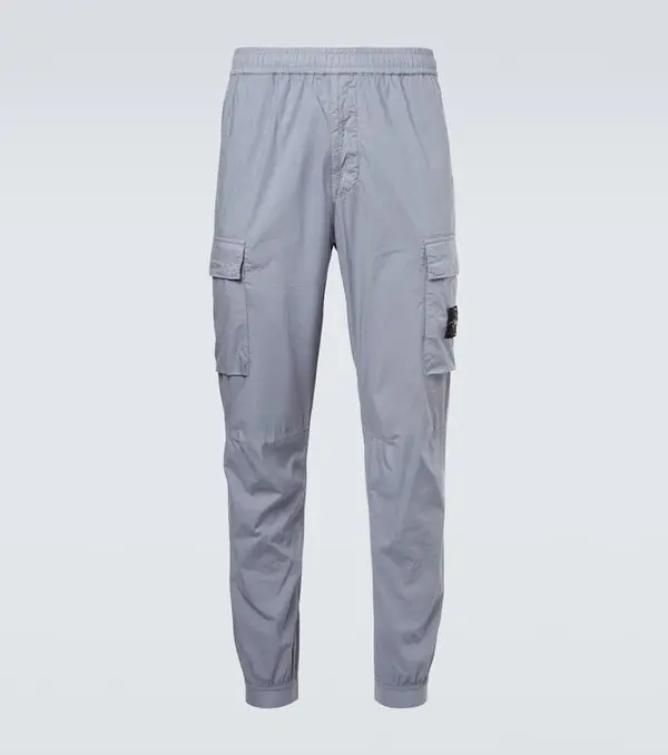 Stone Island Compass Cotton-blend Cargo Pants - Blue